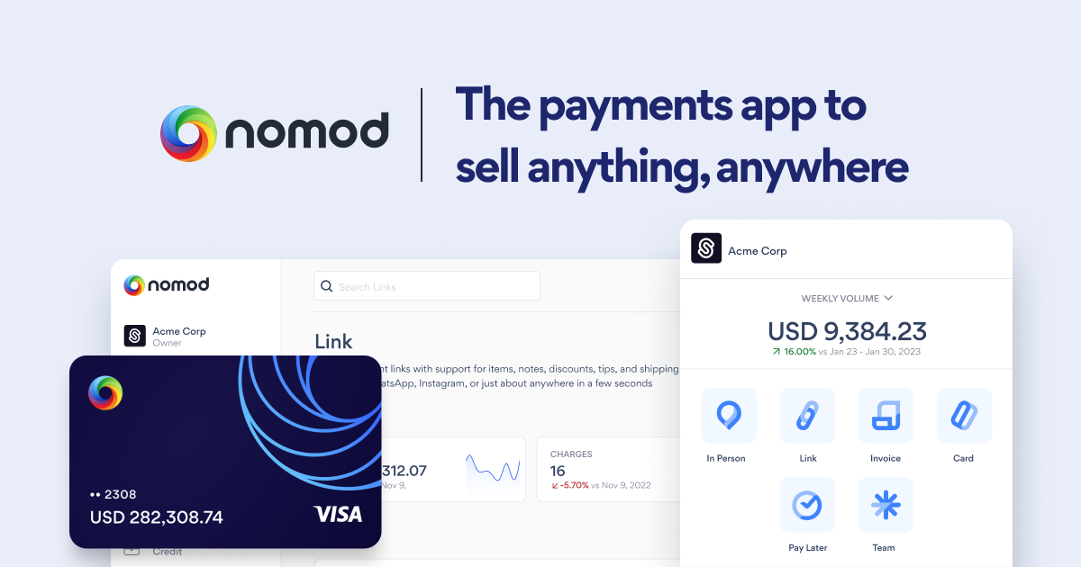 The payments app to sell anything, anywhere | Nomod